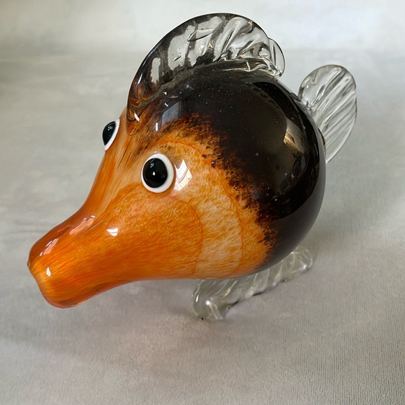 Accents | Murano Art Glass Hand Blown Fish Sculpture Big Eyes Ocean Sea ...